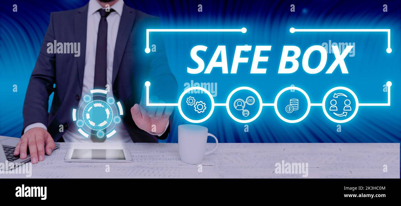 Handwriting text Safe Box. Word Written on A small structure where you ...