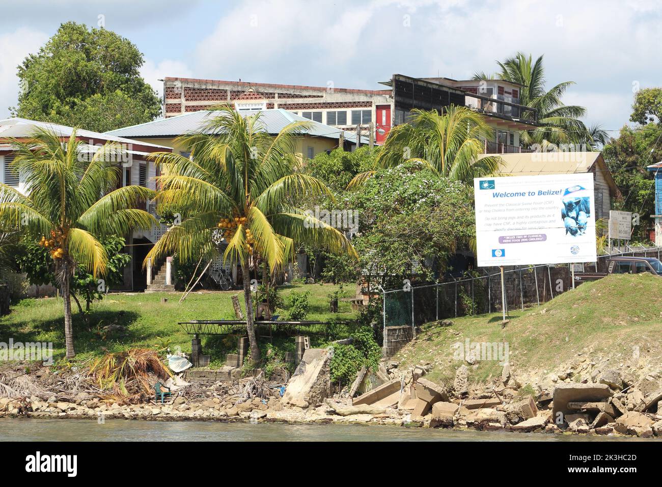 PUNTA GORDA, BELIZE - MARCH 15 2016 Welcome sign at Belize Customs and ...