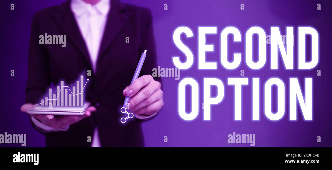 Text caption presenting Second Option. Business showcase Next Fiddle ...