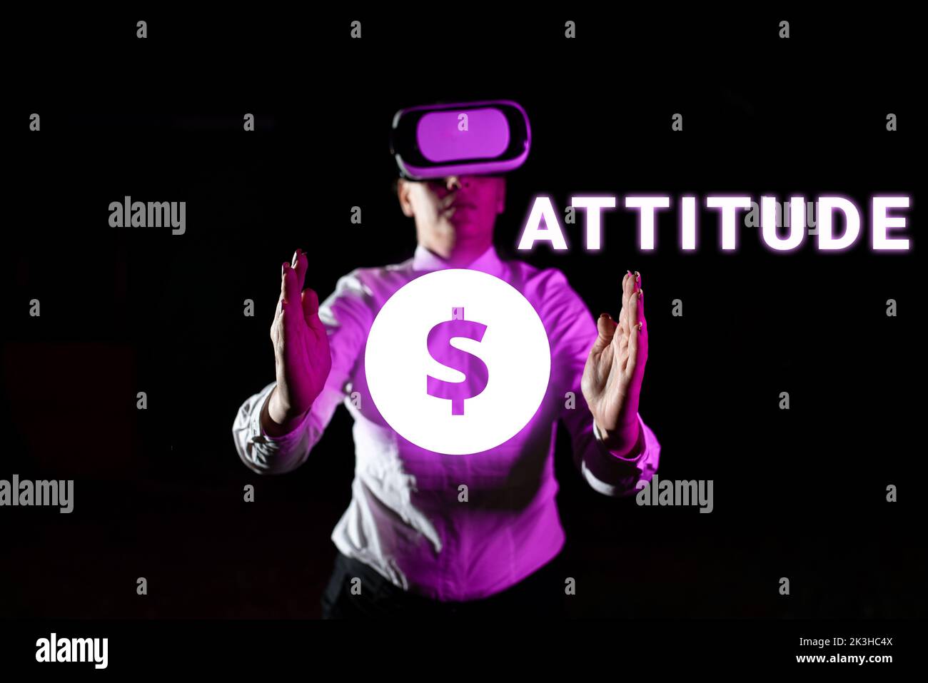 Sign Displaying Attitude Word Written On Settled Way Of Thinking Or