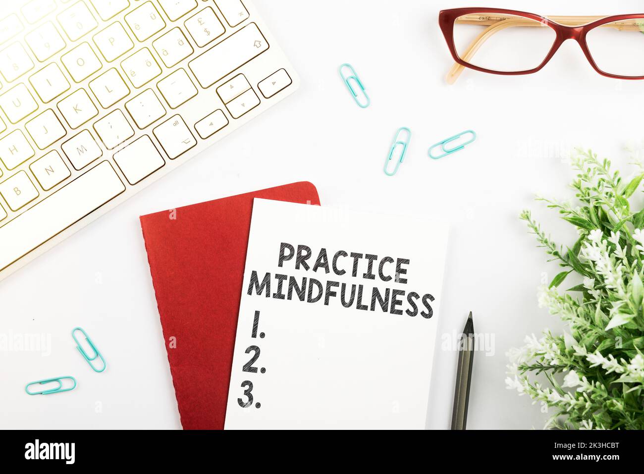 Hand writing sign Practice Mindfulness. Business concept achieve a ...