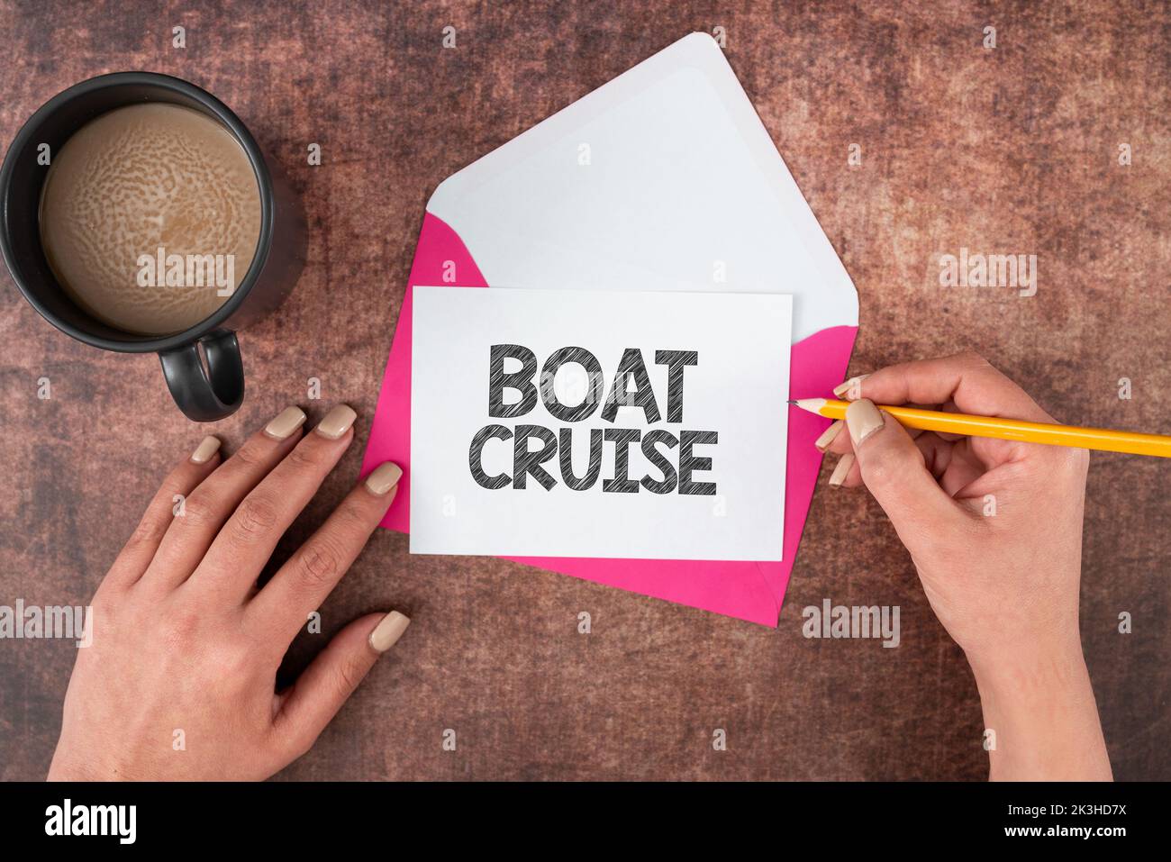 Handwriting text Boat Cruise, Word Written on sail about in area ...