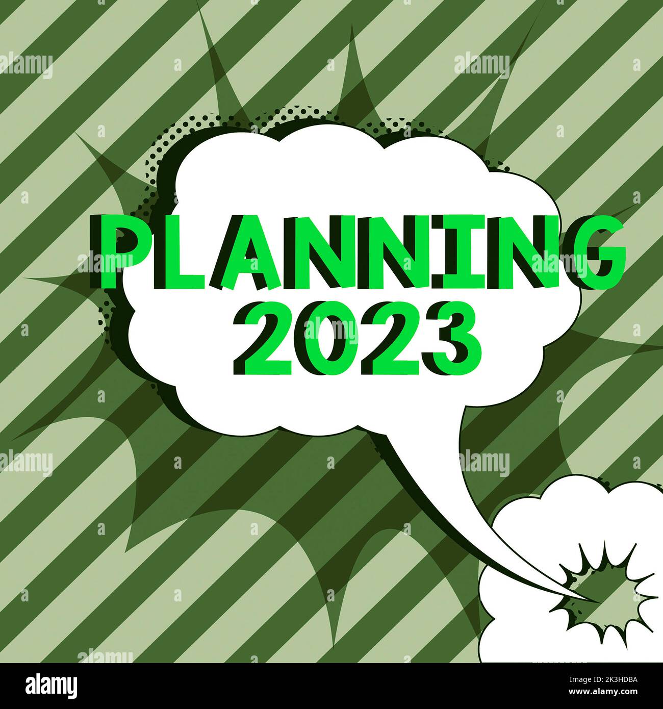 Handwriting text Planning 2023, Concept meaning Begin with end in the ...