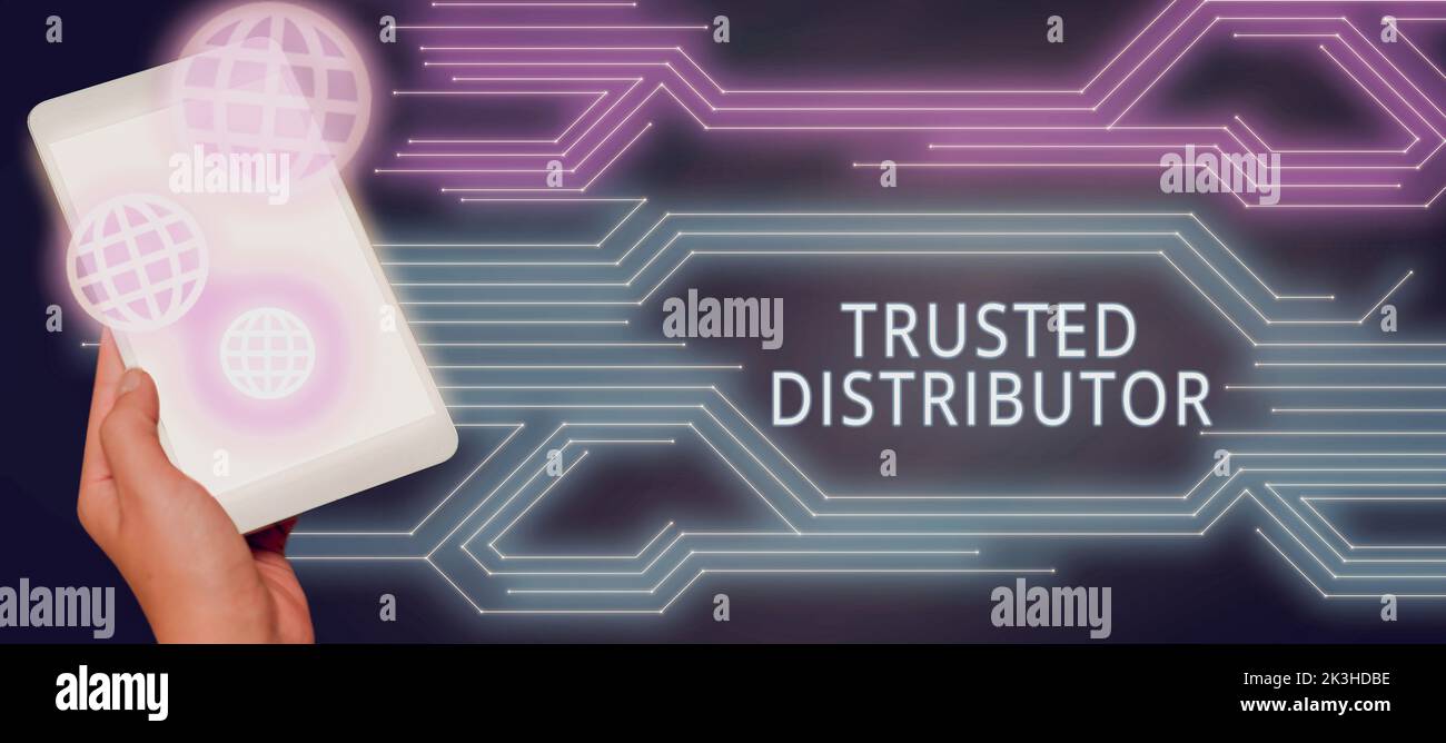 Text showing inspiration Trusted Distributor, Business idea Authorized ...