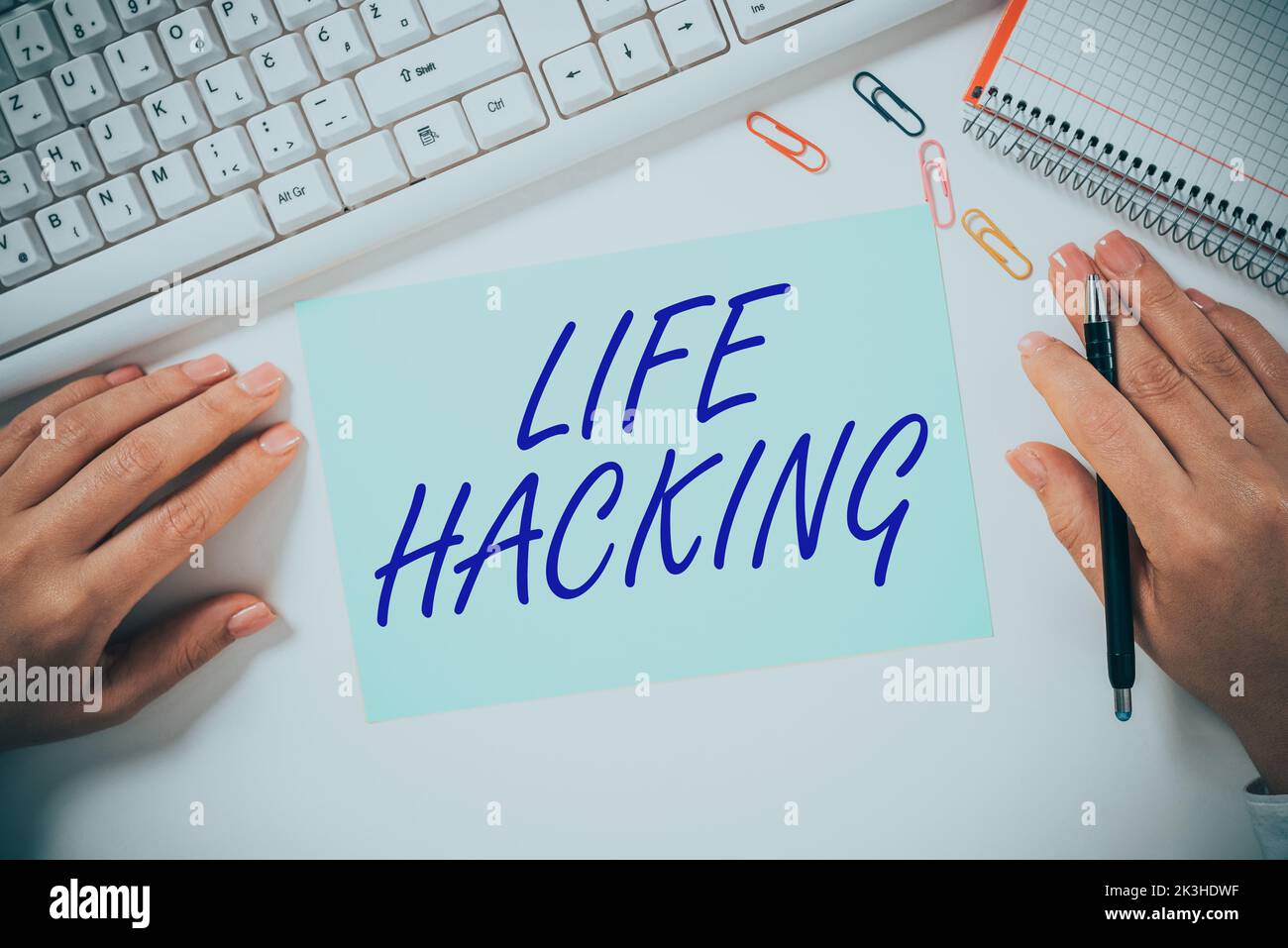 Text sign showing Life Hacking, Word Written on Simple and clever ...