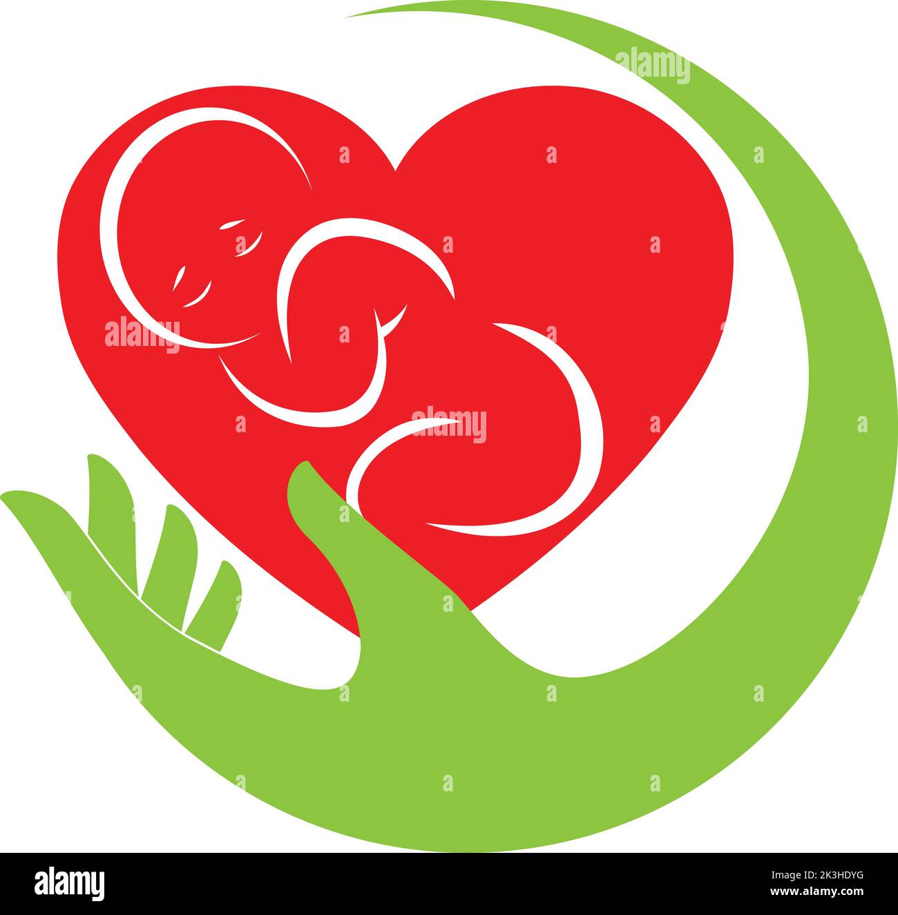 Heart and toddler, child, baby, midwife, pediatrician, logo Stock ...