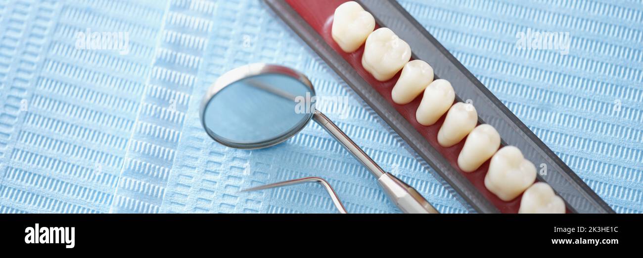 Set of dentist medical tools to treat people teeth problems Stock Photo ...