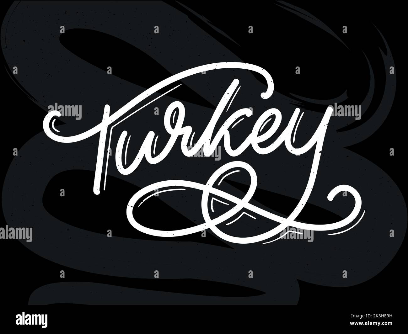 Turkey Lettering. Handwritten name of the country. Vector design ...