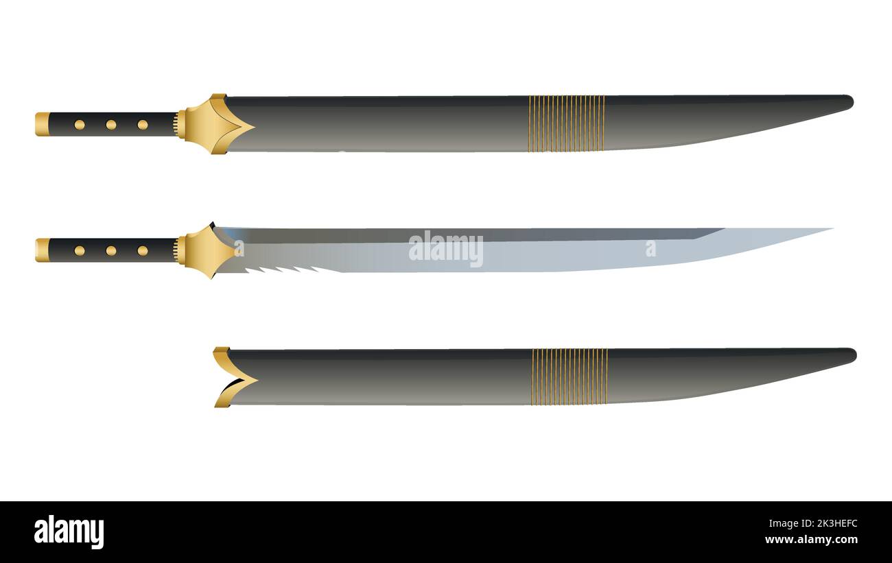 Metal Sword, straight swords, Asia sword, vector realistic sword ...