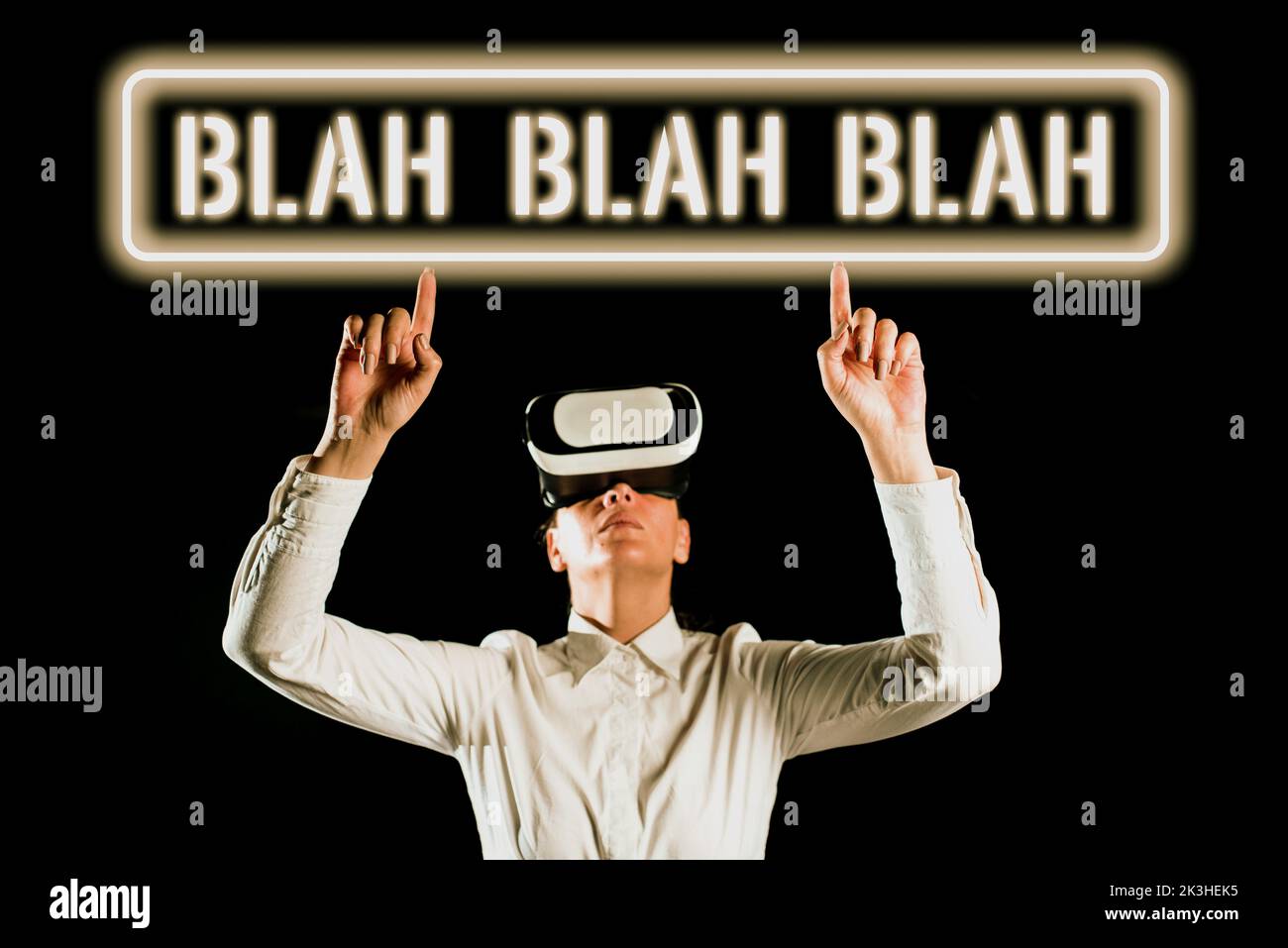 Hand writing sign Blah Blah Blah. Business idea Talking too much false ...