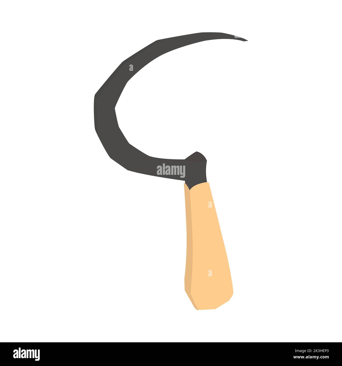 sickle isolated on white background. sickle with a wooden handle. Tools ...