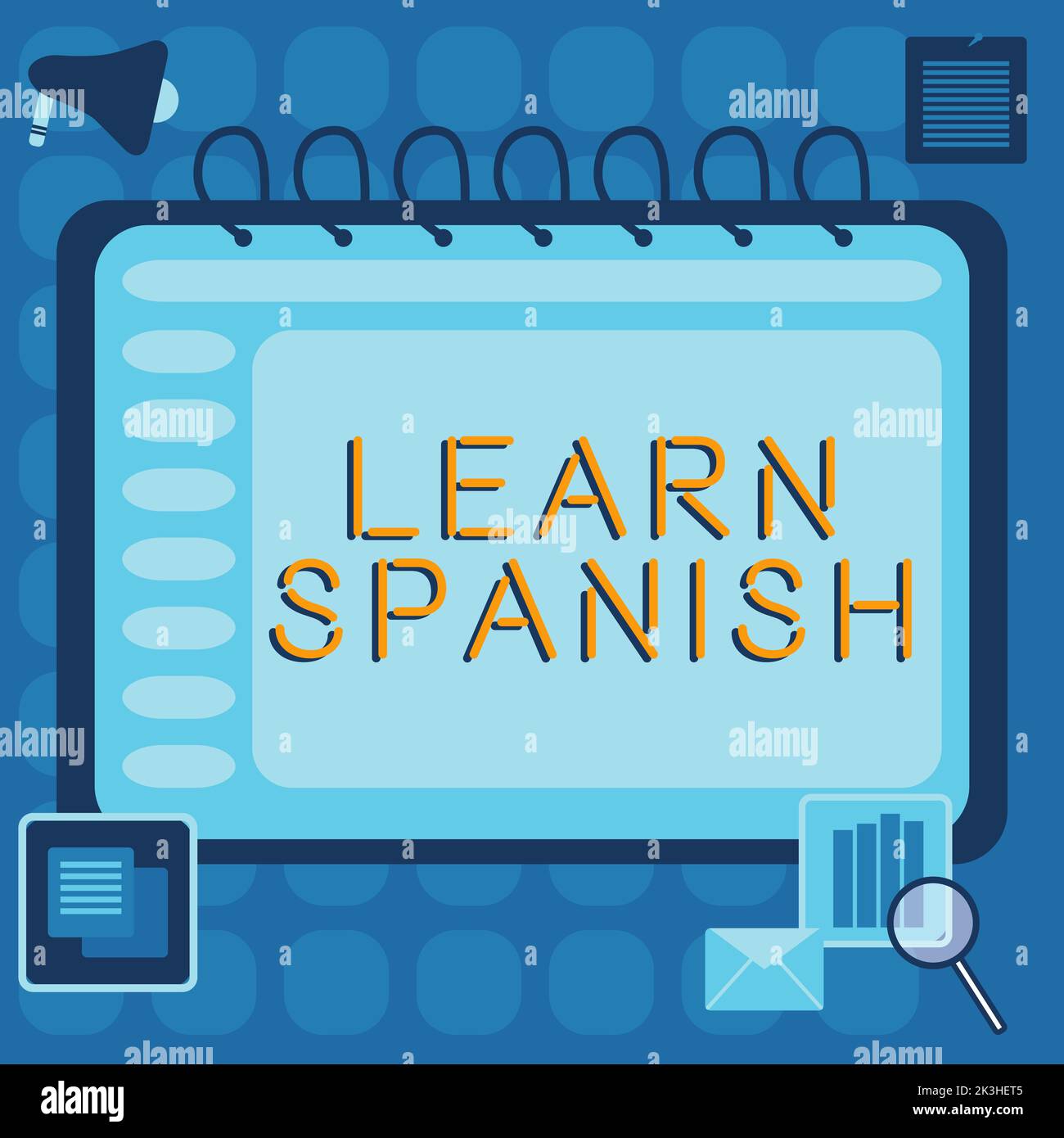Writing displaying text Learn Spanish. Word for Translation Language in ... Writing displaying text Learn Spanish. Word for Translation Language in ...