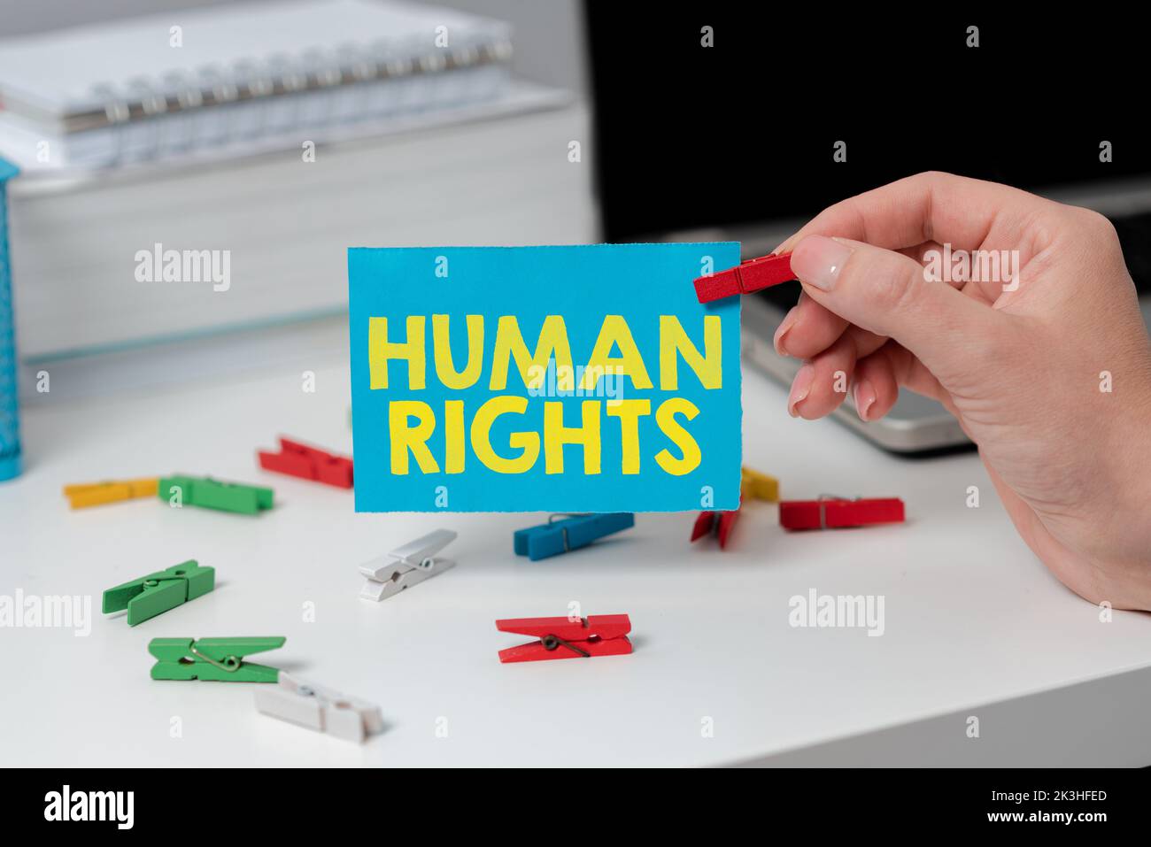 Text sign showing Human Rights, Business overview Moral Principles ...