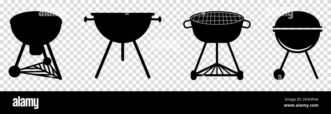 BBQ grill icons. Vector illustration isolated on transparent background ...