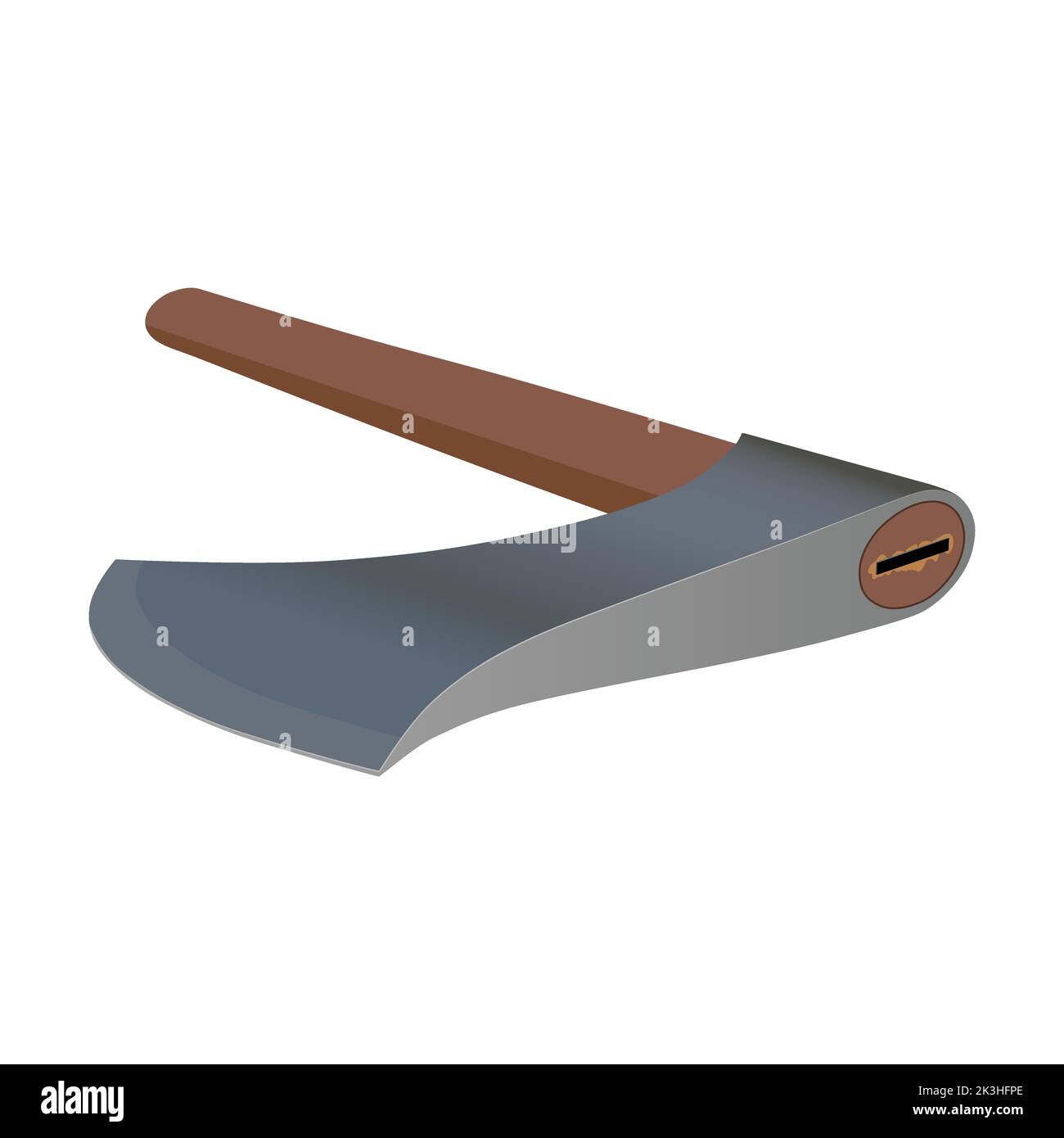 Wooden axe isolated on white background, metal axe with a handle made ...