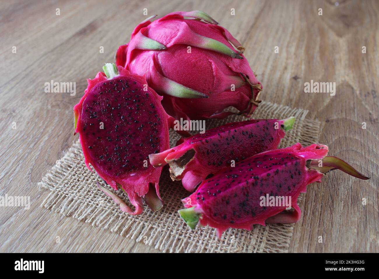 Dragon fruit, cut purple dragon fruit or pitaya known as ‘ejder meyvesi ...