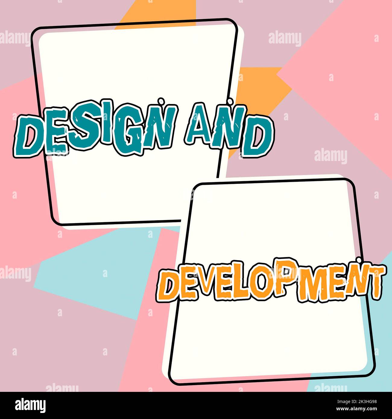 Hand writing sign Design And Development, Business overview Defining ...