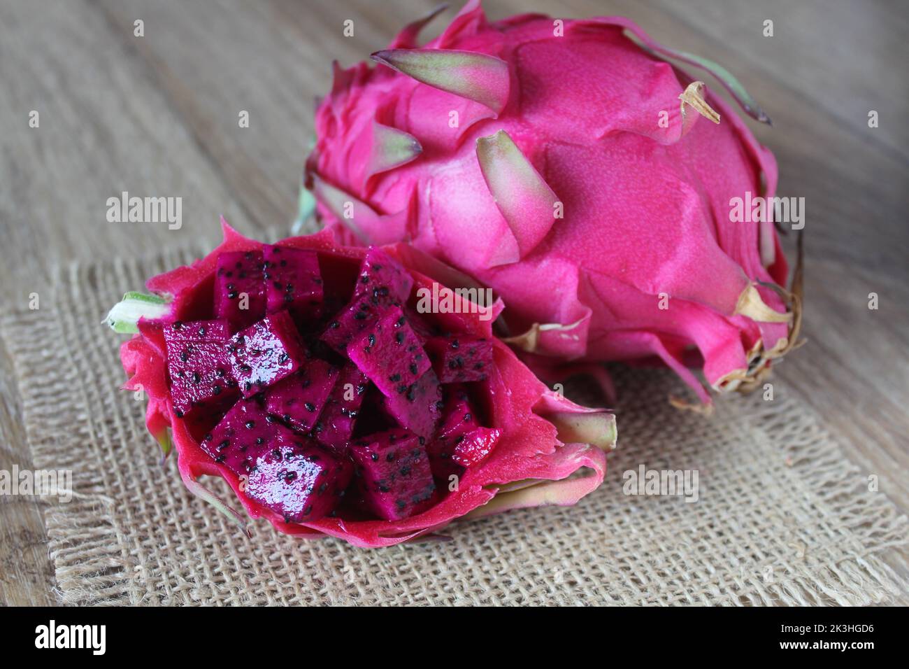 Dragon fruit, cut purple dragon fruit or pitaya known as ‘ejder meyvesi ...