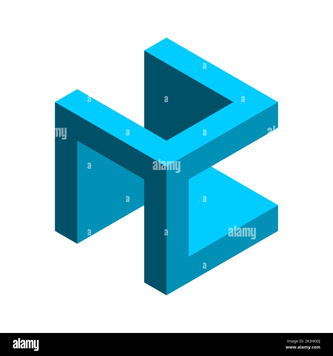 Blue geometric cube shape with three separate rooms. Hexagonal ... Blue geometric cube shape with three separate rooms. Hexagonal ...