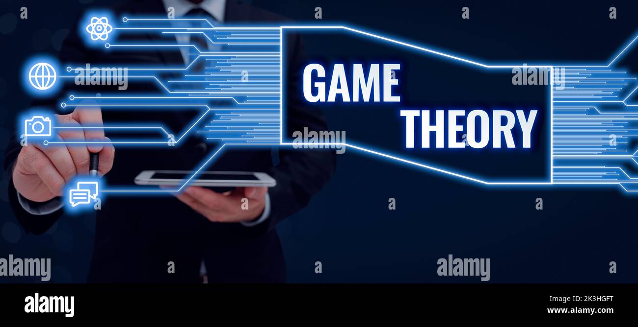 Handwriting text Game Theory. Concept meaning branch of mathematics ...