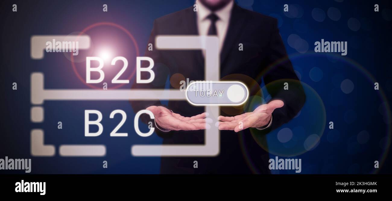 Writing displaying text B2B B2C. Business idea two types for sending ...