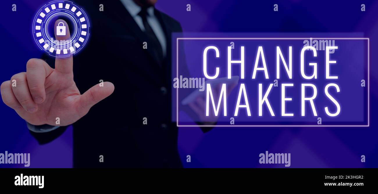 Text caption presenting Change Makers. Business showcase Young Turk ... Text caption presenting Change Makers. Business showcase Young Turk ...