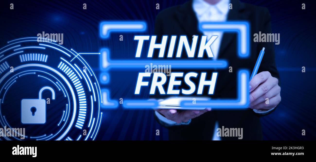 Conceptual caption Think Fresh. Business approach Thinking on natural ...