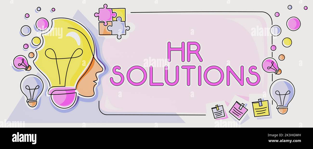 Writing displaying text Hr Solutions. Business overview Outsourced ...
