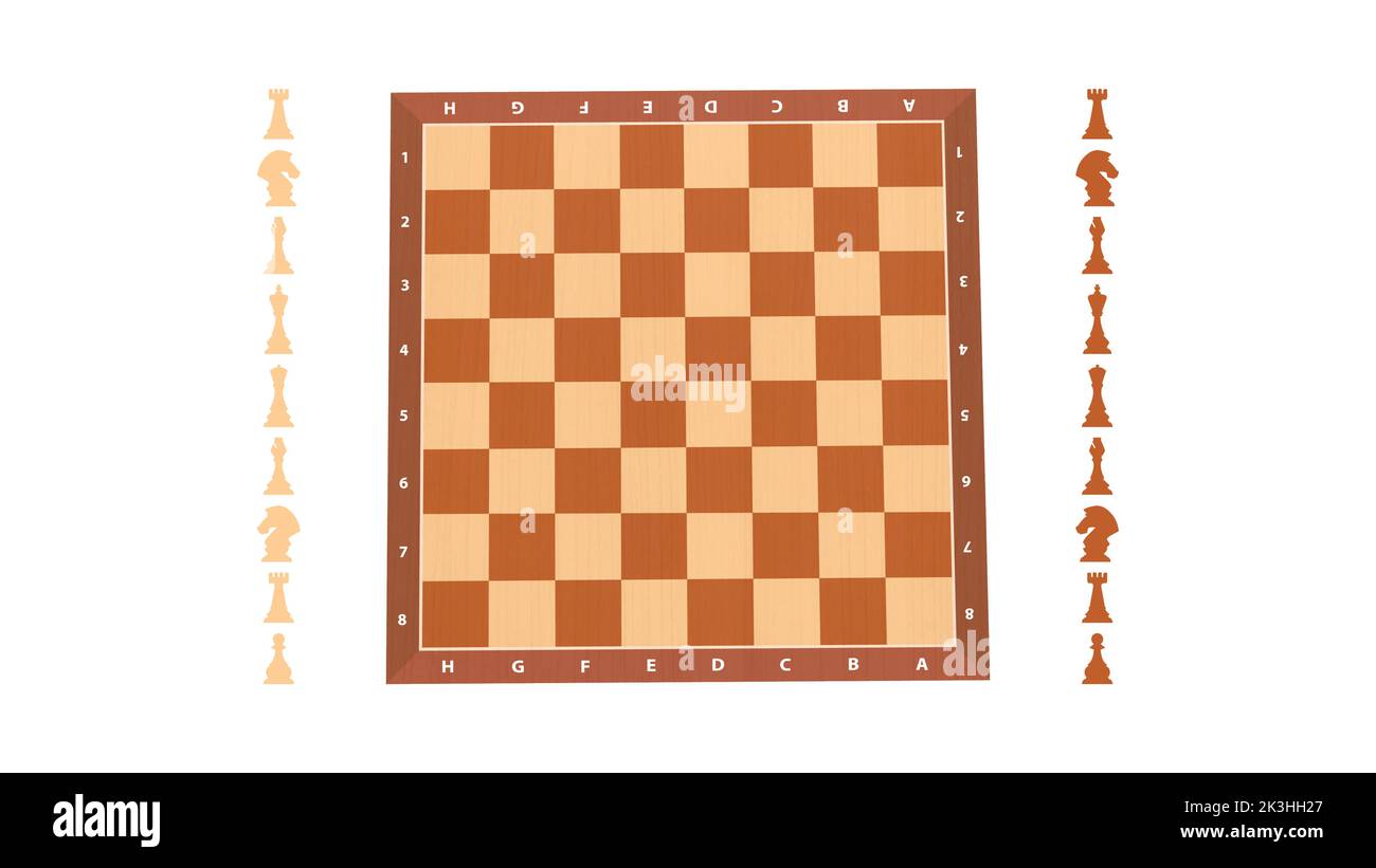 wooden chess board isolated on white background, vector illustration ...