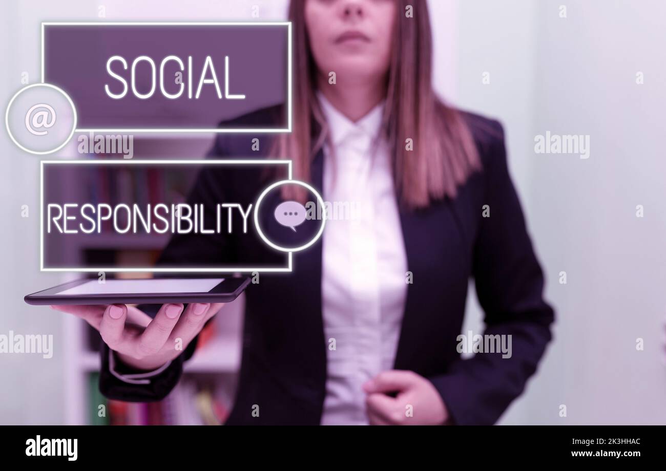 Conceptual caption Social Responsibility. Word Written on Obligation ...