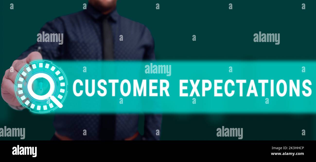 Handwriting text Customer Expectations. Business showcase Benefits a ...