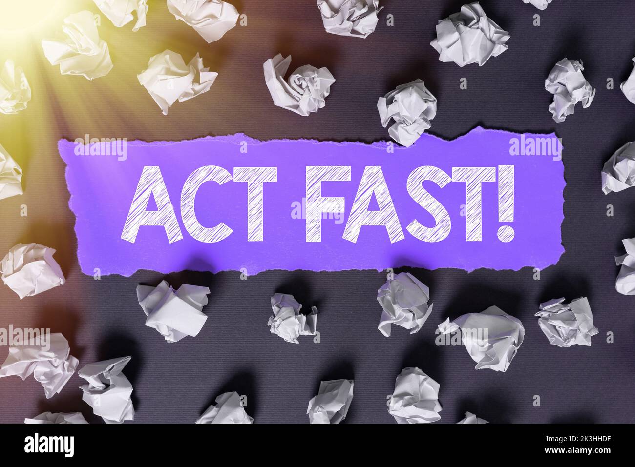 Writing displaying text Act Fast. Business approach Voluntarily move in ...