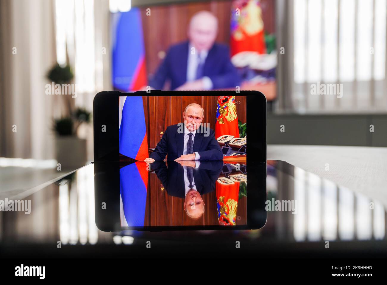 Message on TV from Russian President Vladimir Putin. War in Ukraine ...