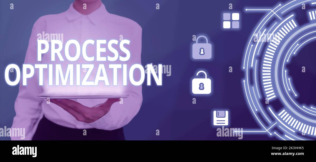 Text caption presenting Process Optimization. Business overview Improve Organizations Efficiency ...