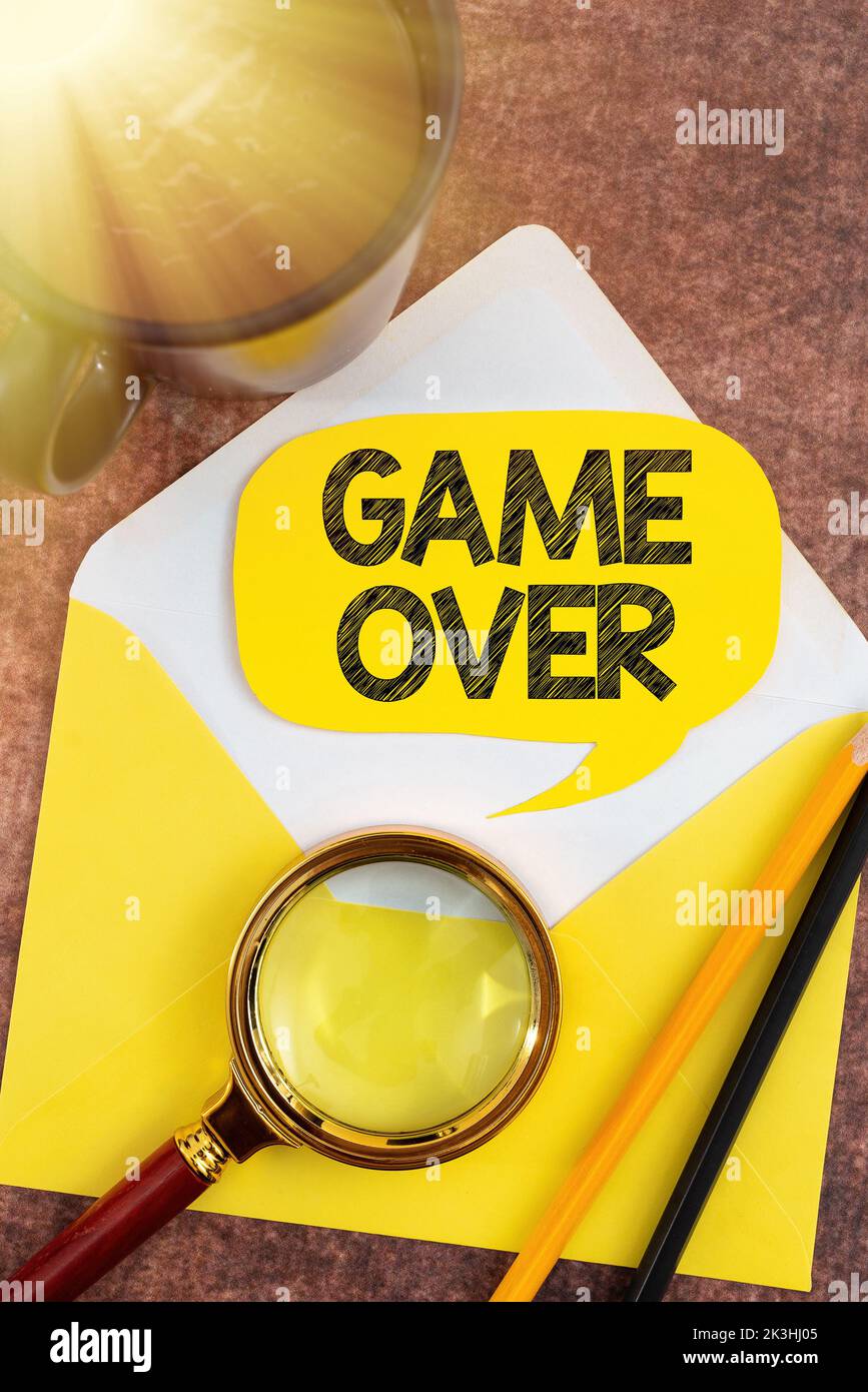 Sign displaying Game Over. Business approach A situation in a ...