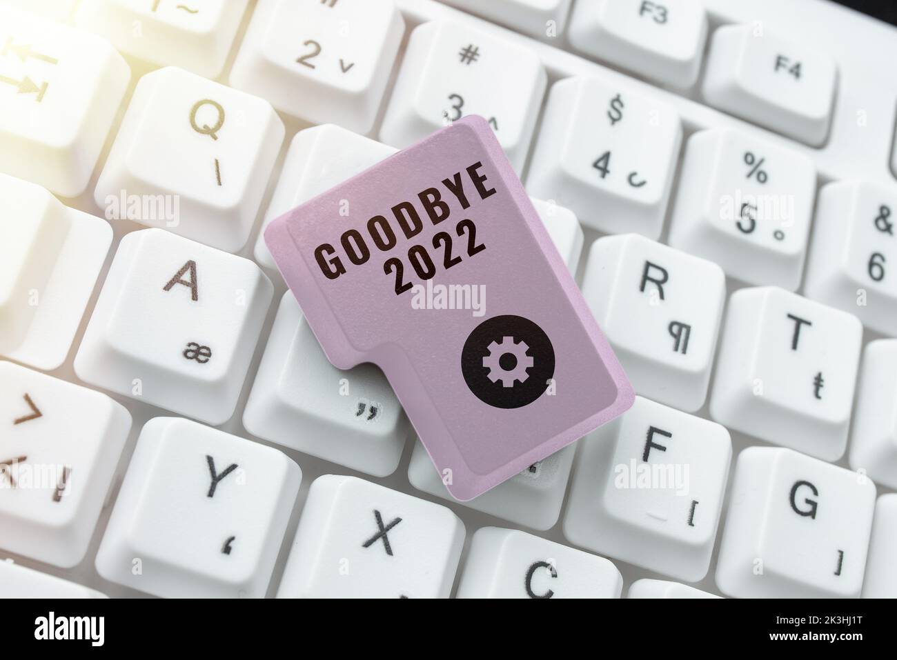 Hand writing sign Goodbye 2022. Business idea New Year Eve Milestone ...