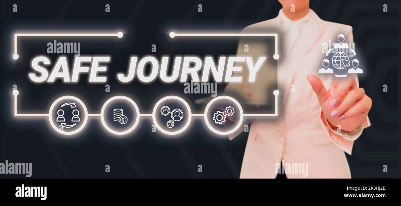 Conceptual display Safe Journey. Business showcase Blessing Bid ...