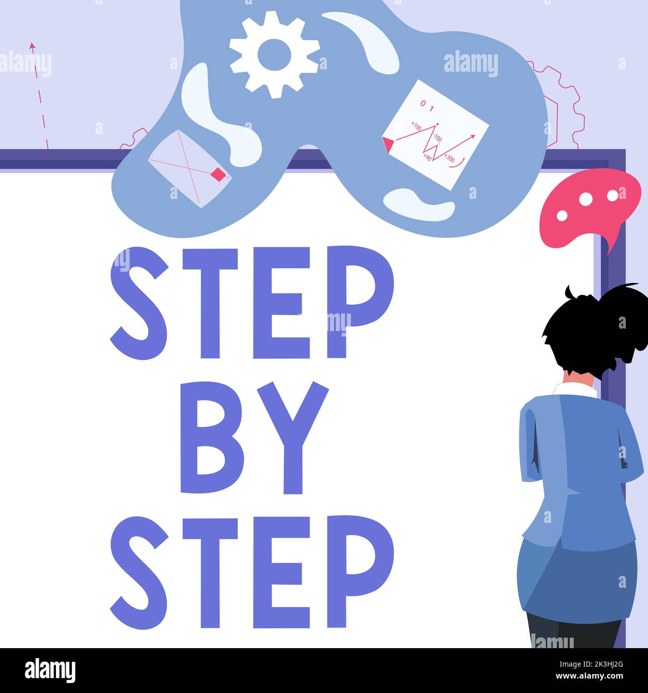 Text caption presenting Step By Step. Business approach Slow progress ...