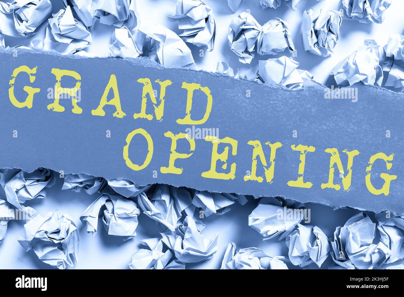 Conceptual caption Grand Opening. Concept meaning Ribbon Cutting New ...