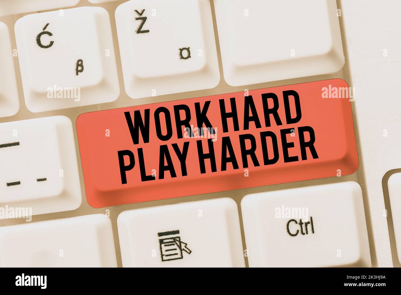 Conceptual caption Work Hard Play Harder. Business idea a Balance Life ...