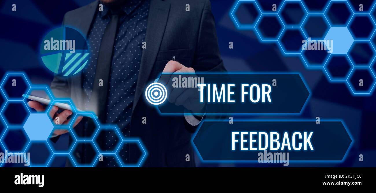 Text caption presenting Time For FeedbackNeed to response or give ...