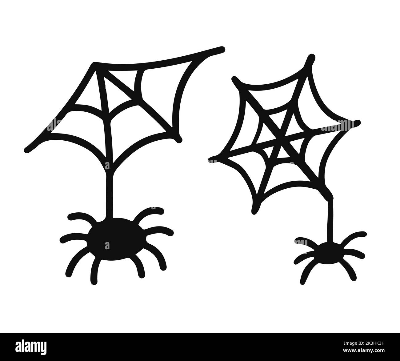 Monochrome Cobweb, Spider web doodle icons set for Halloween Stock ... Monochrome Cobweb, Spider web doodle icons set for Halloween Stock ...
