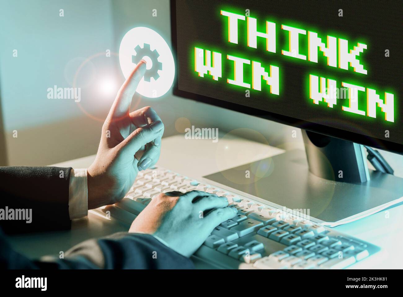 Text caption presenting Think Win Win. Business approach Business ...