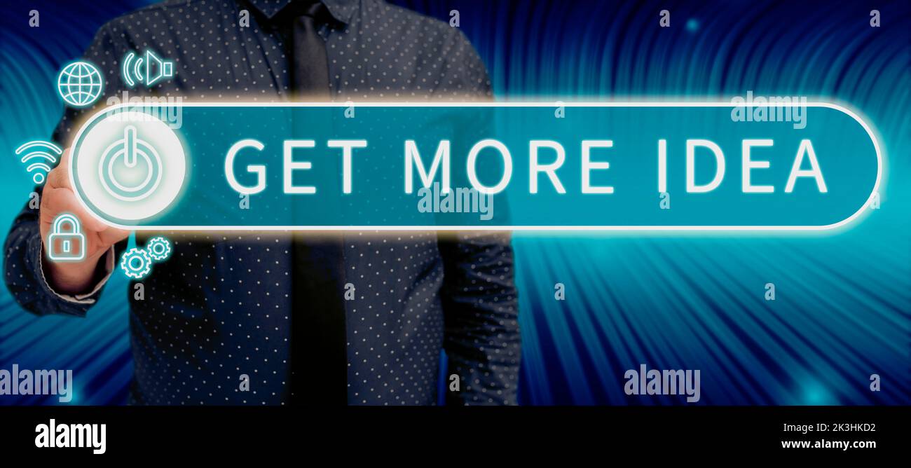 Text sign showing Get More Idea. Business overview Random Input Mind ... Text sign showing Get More Idea. Business overview Random Input Mind ...