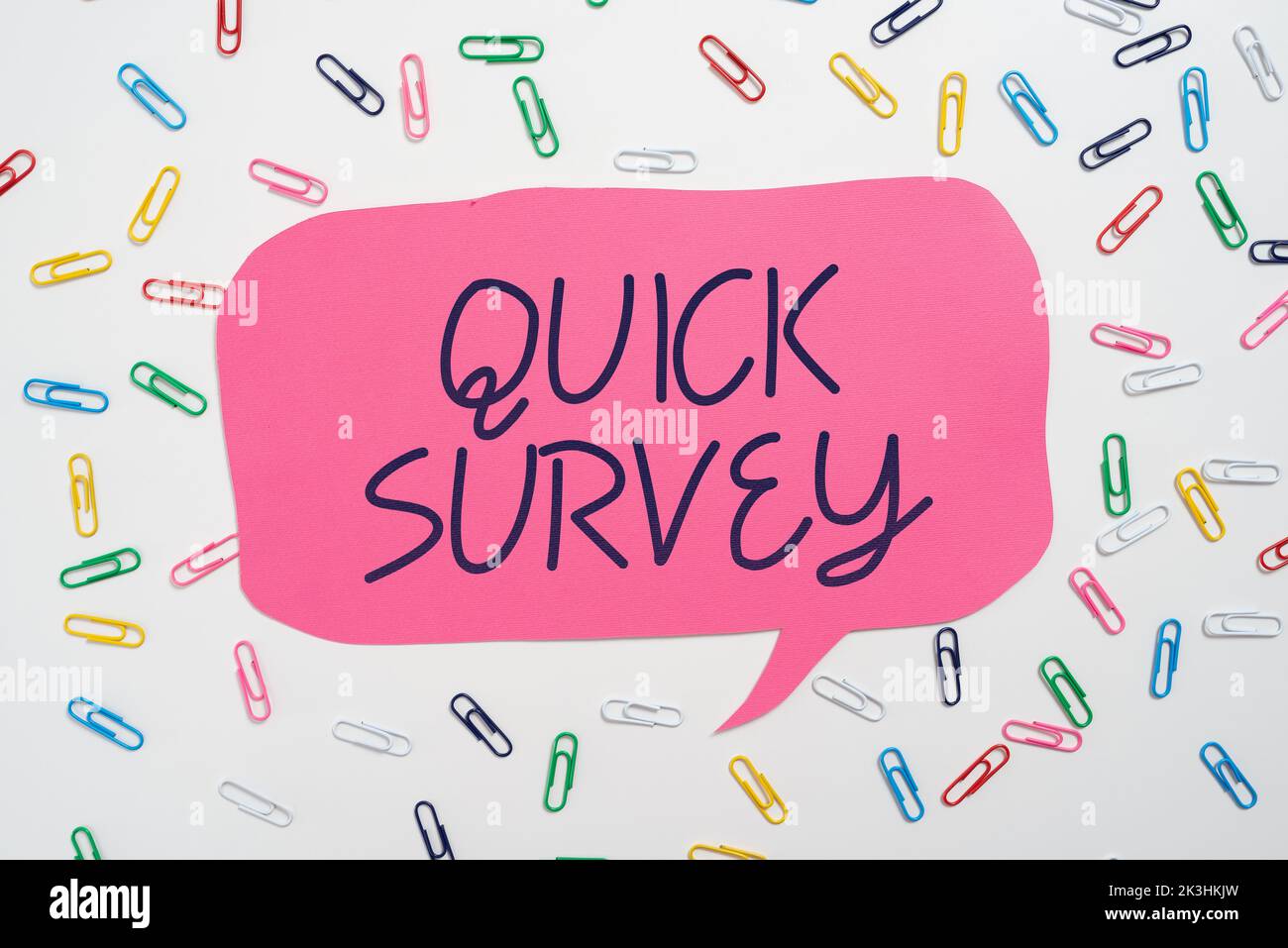 Text caption presenting Quick Survey. Conceptual photo Conduct fast ...