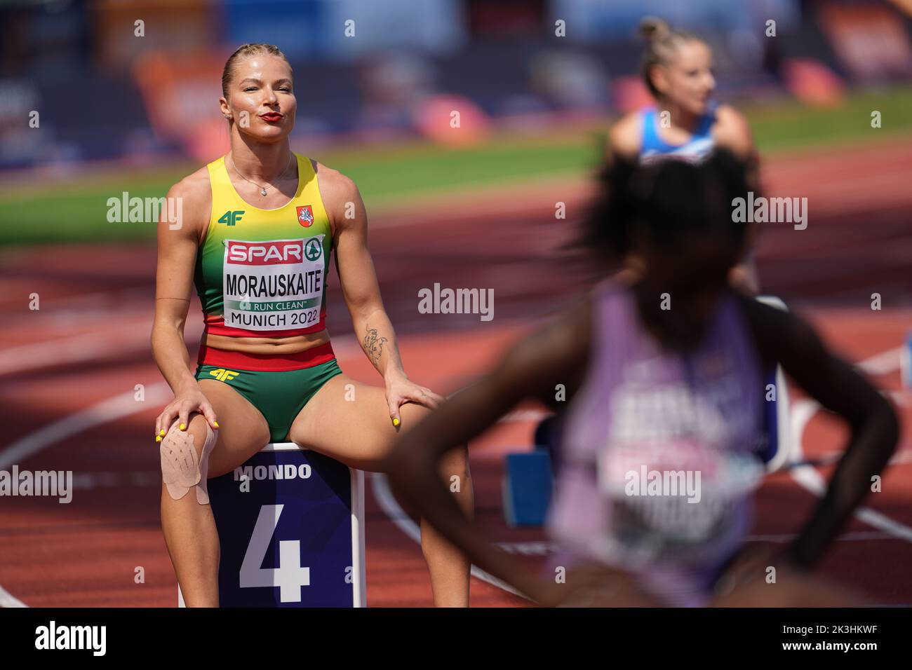 Modesta Justė Morauskaitė participating in the 400 meters of the ...