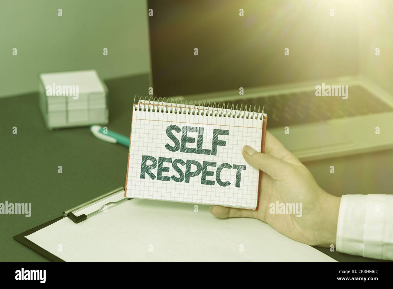 Hand writing sign Self Respect. Business overview Pride and confidence ...