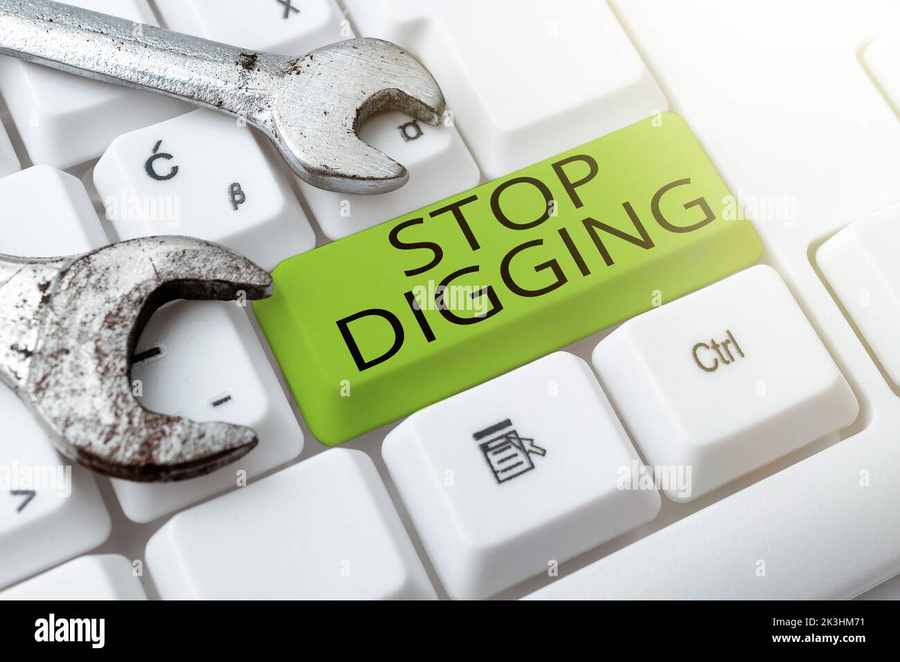 Writing displaying text Stop Digging. Internet Concept Prevent Illegal ...