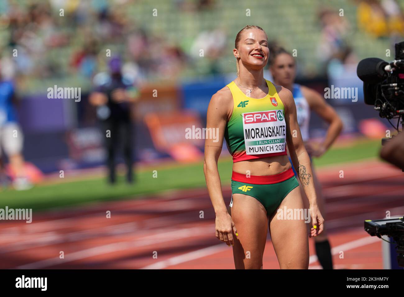 Modesta Justė Morauskaitė participating in the 400 meters of the ...