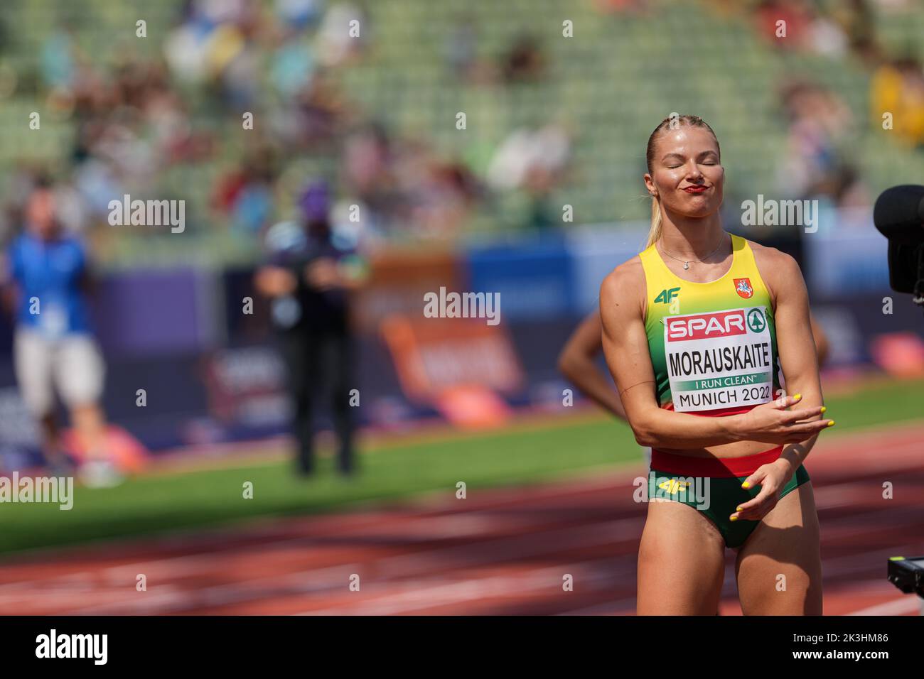 Modesta Justė Morauskaitė participating in the 400 meters of the ...